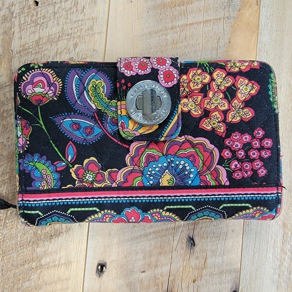 Vera Bradley | Bags | Vera Bradley Turn Lock Wallet In Symphony In Hue ...